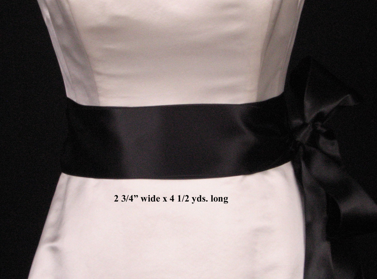 Black Double Faced Satin Ribbon Sash on Sale - Your Dream Dress