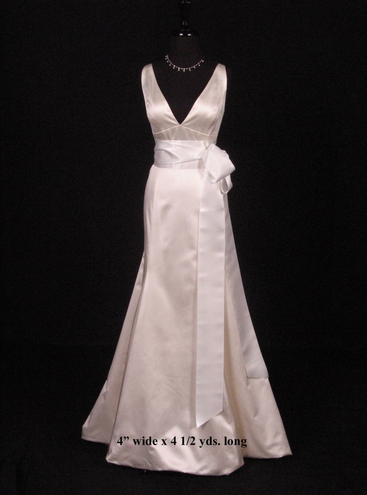 Bridal White Double Faced Satin Ribbon Sash Belt - Your Dream Dress