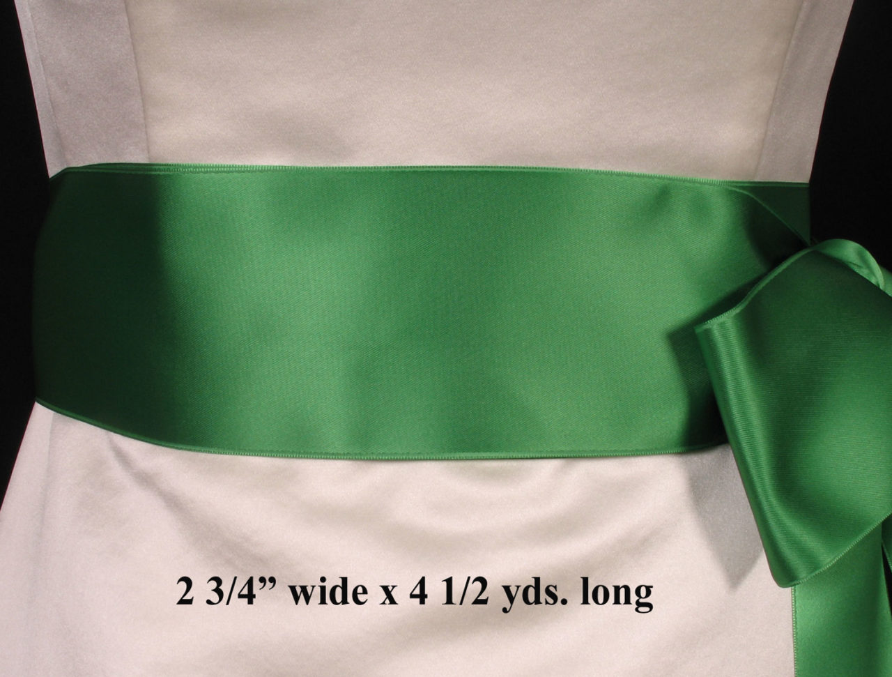 Kelly Green Double Faced Satin Ribbon Sash on Sale - Your Dream Dress