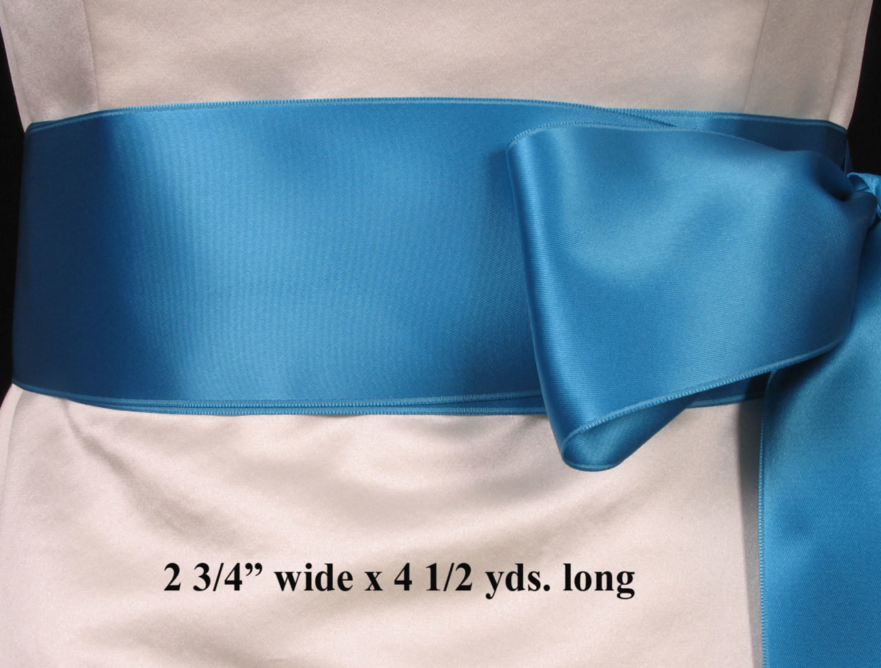 Turquoise Double Faced Satin Ribbon Sash On Sale - Your Dream Dress