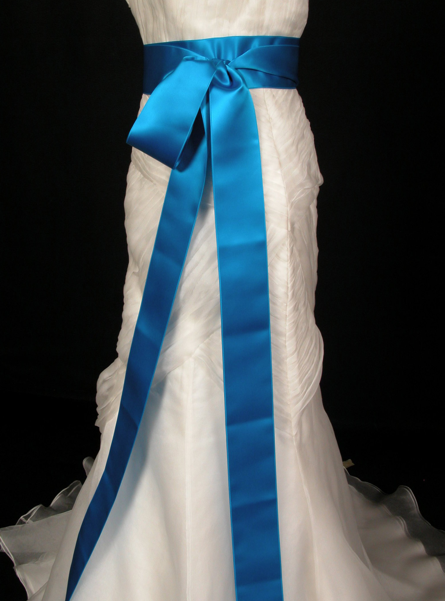 Marine Blue Double Faced Satin Ribbon Sash - Your Dream Dress