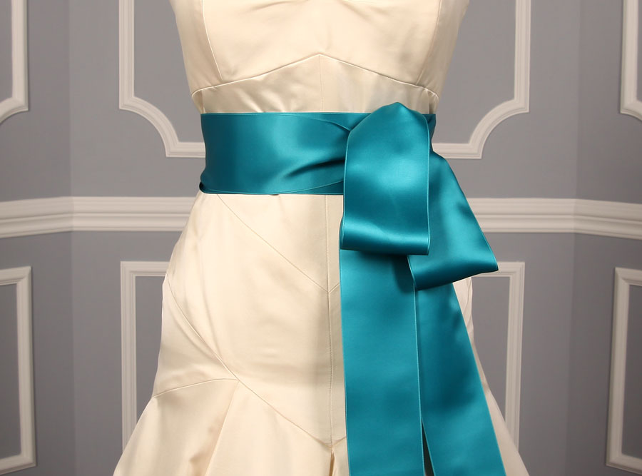 Deep Turquoise Double Faced Satin Ribbon Sash On Sale - Your Dream Dress