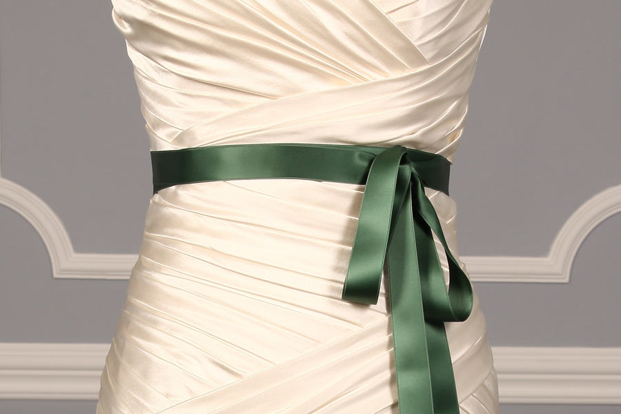 Pistachio Double Faced Satin Ribbon Sash on sale - Your Dream Dress